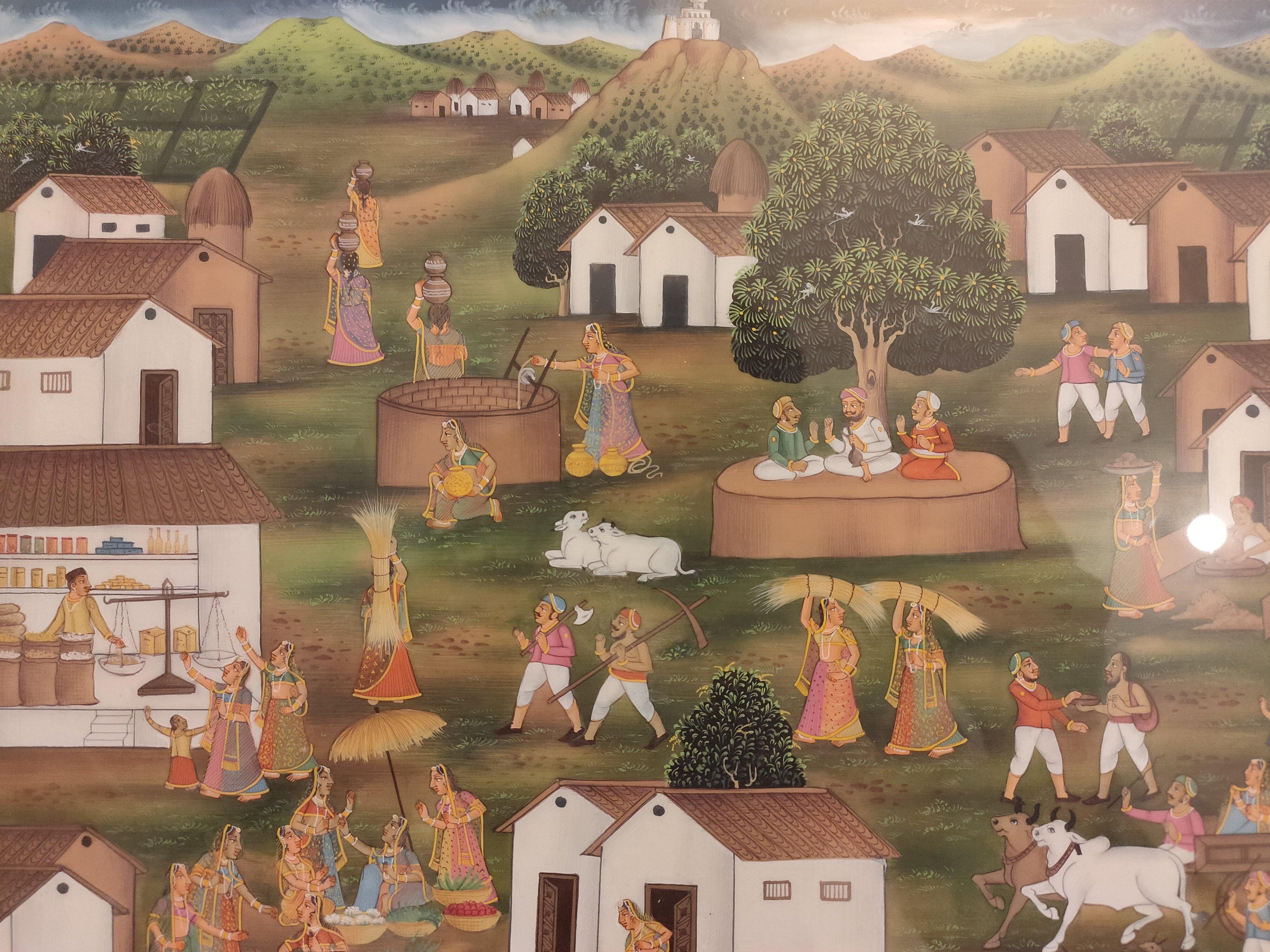 Indian Village Life Paintings